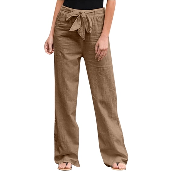 ADSSDQ Women Linen Pants 2026 Casual Wide Leg Dress Pants High Waisted ...