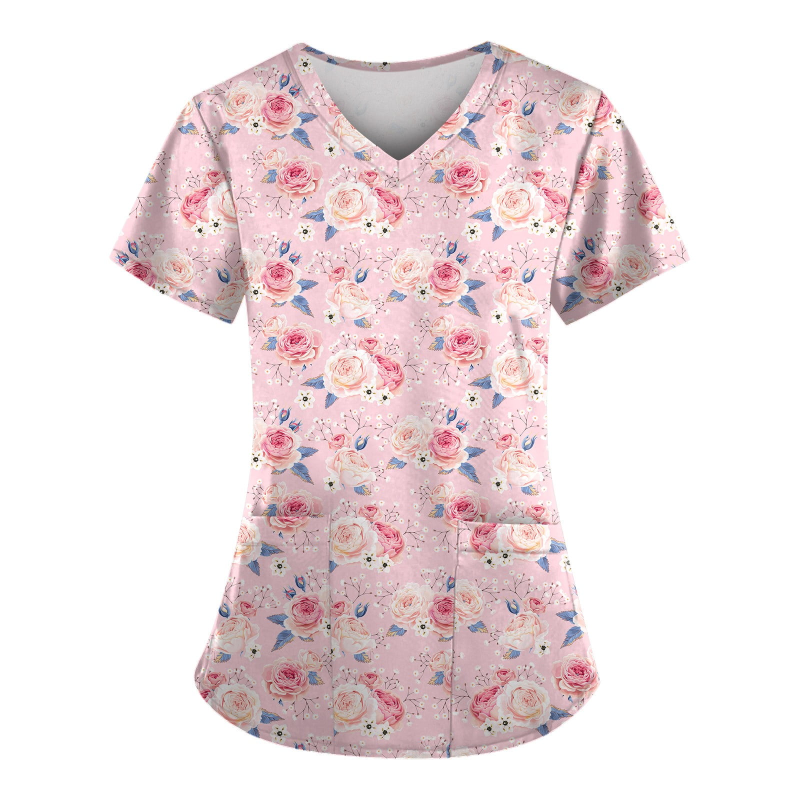 ADSSDQ Women's Scrub Tops Medical Scrubs Nursing Uniforms with Pockets ...
