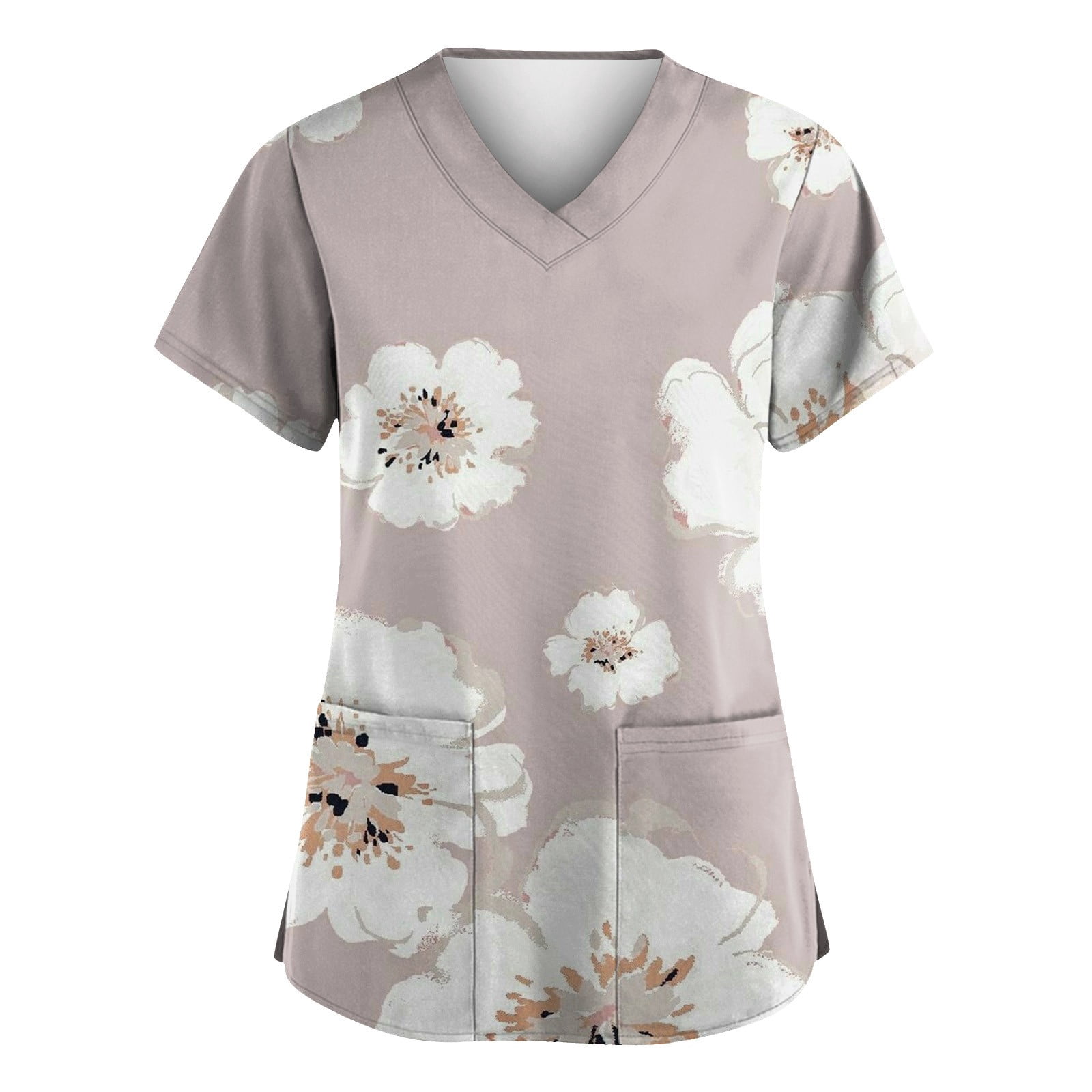 ADSSDQ Womens Nurse Uniforms Summer Summer Casual Scrub Tops Women V ...