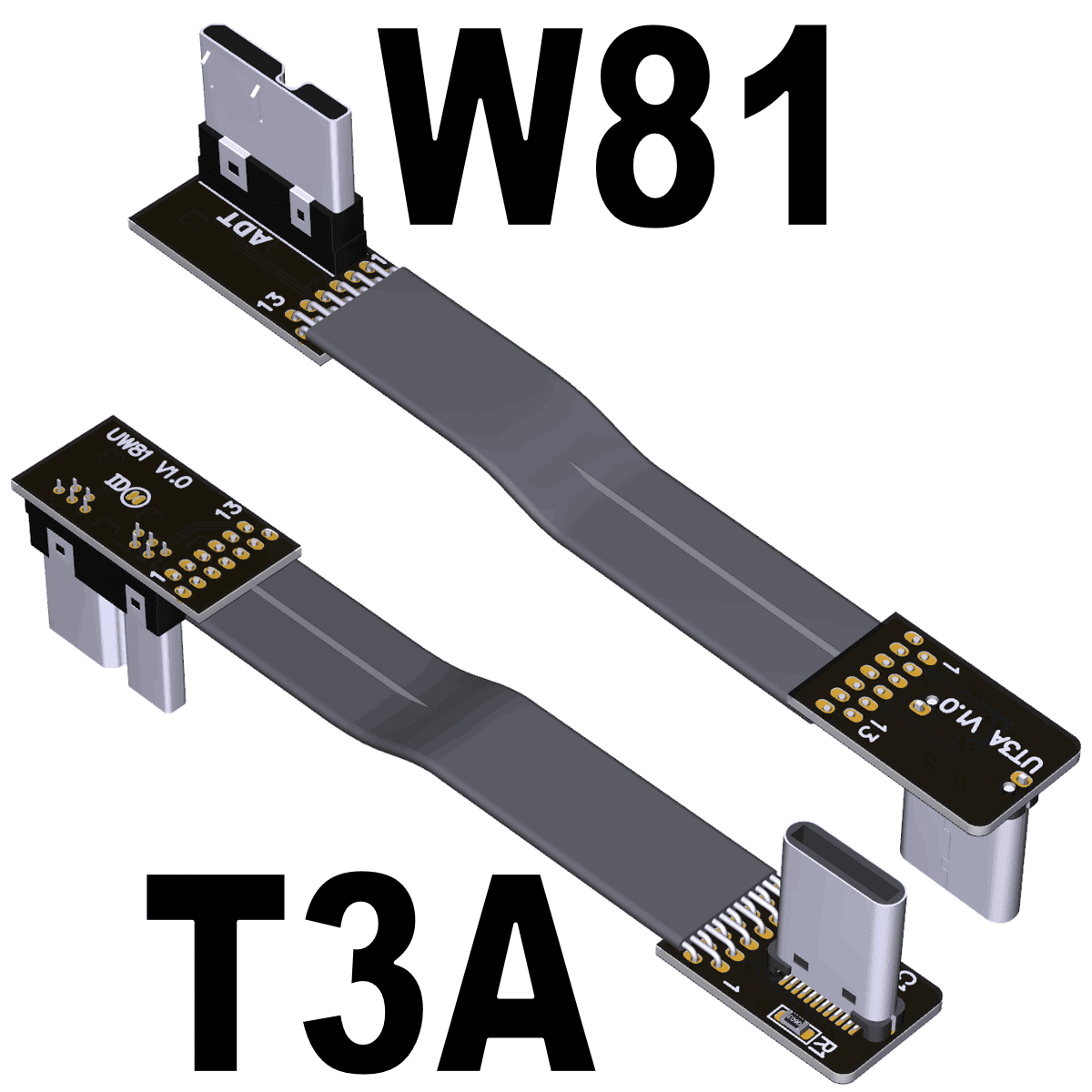 ADT Aerial OTG Up Downward Micro USB3.0 To Type C Flexible Ribbon Cable ...