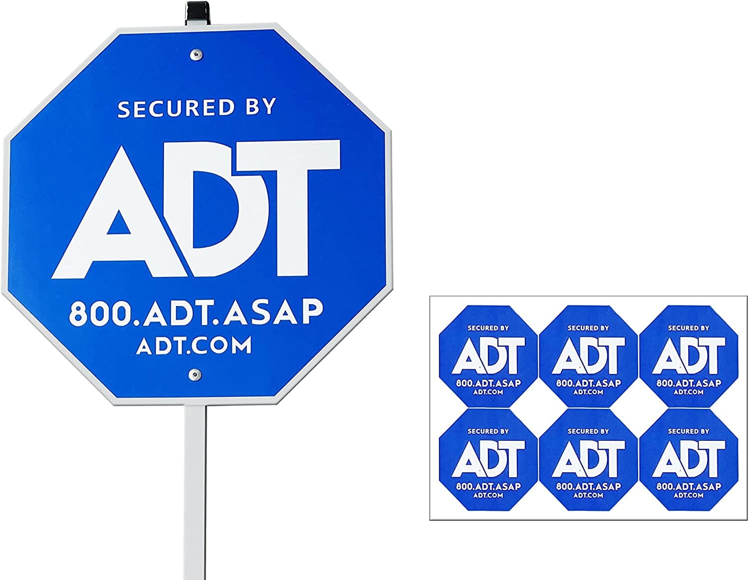 ADT Security Signs 28" with 6 Double-Sided Stickers, Yard Sign with ...
