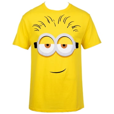 Despicable Me Minion Face Adult T-Shirt - 100% Cotton Yellow Tee ...