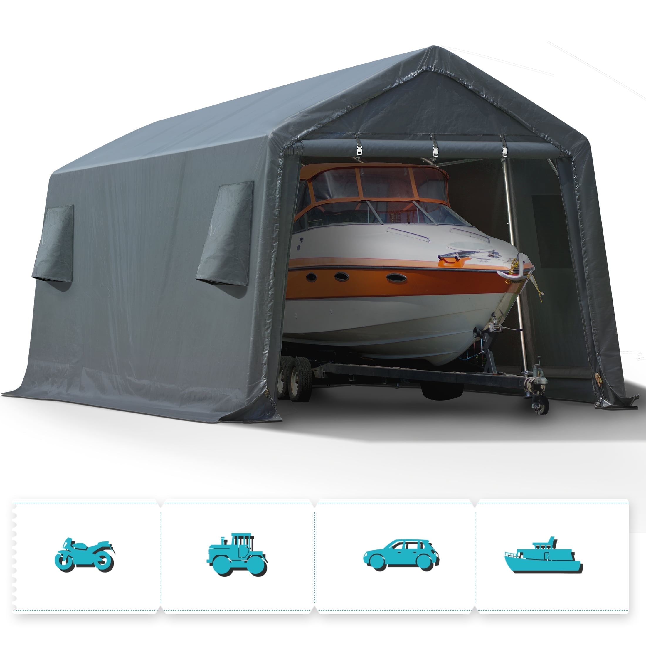 ADVANCE OUTDOOR 10X20 ft Carport Heavy Duty Outdoor Patio Anti-Snow ...