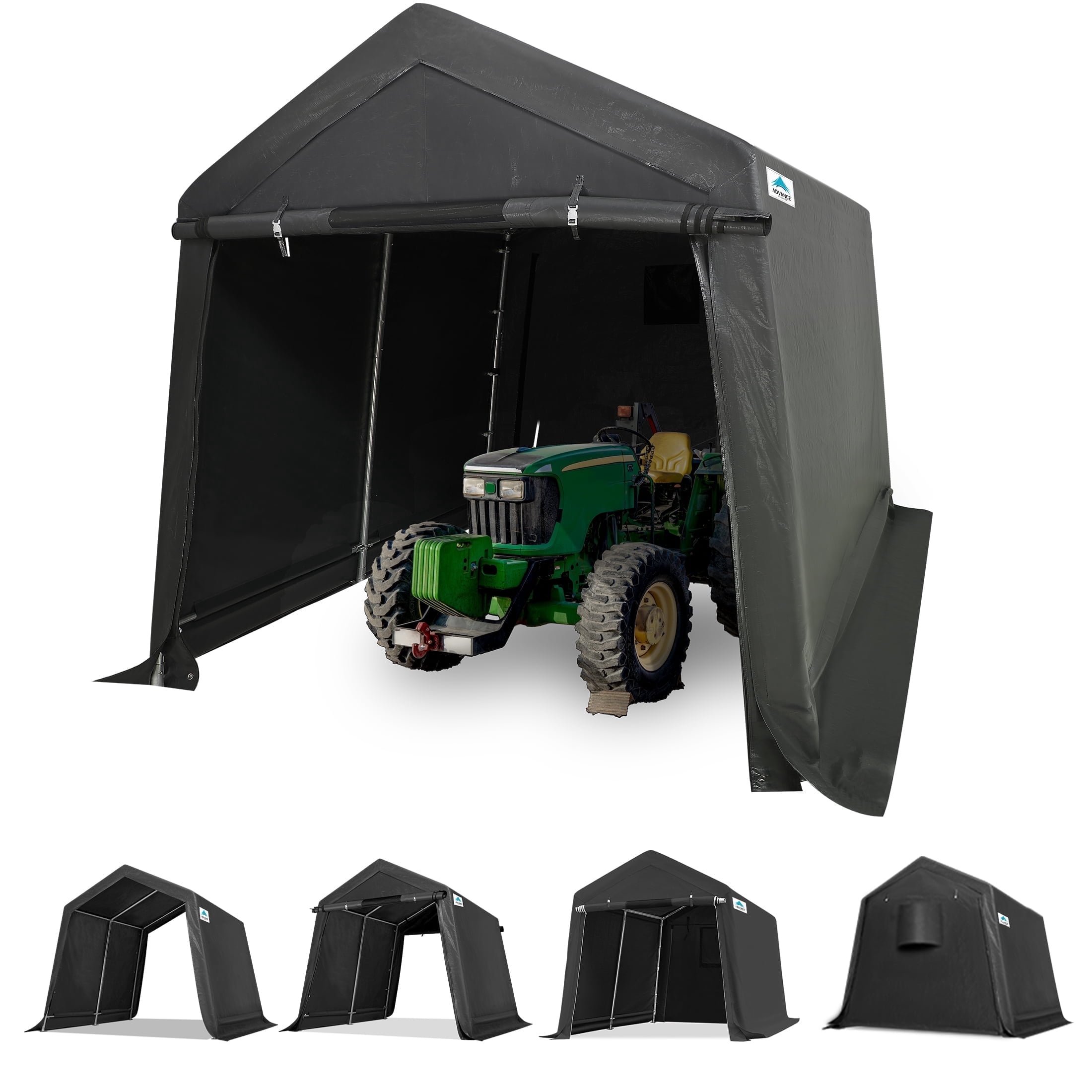 ADVANCE OUTDOOR 10x10 ft Anti-Snow Portable Carport with Detachable ...