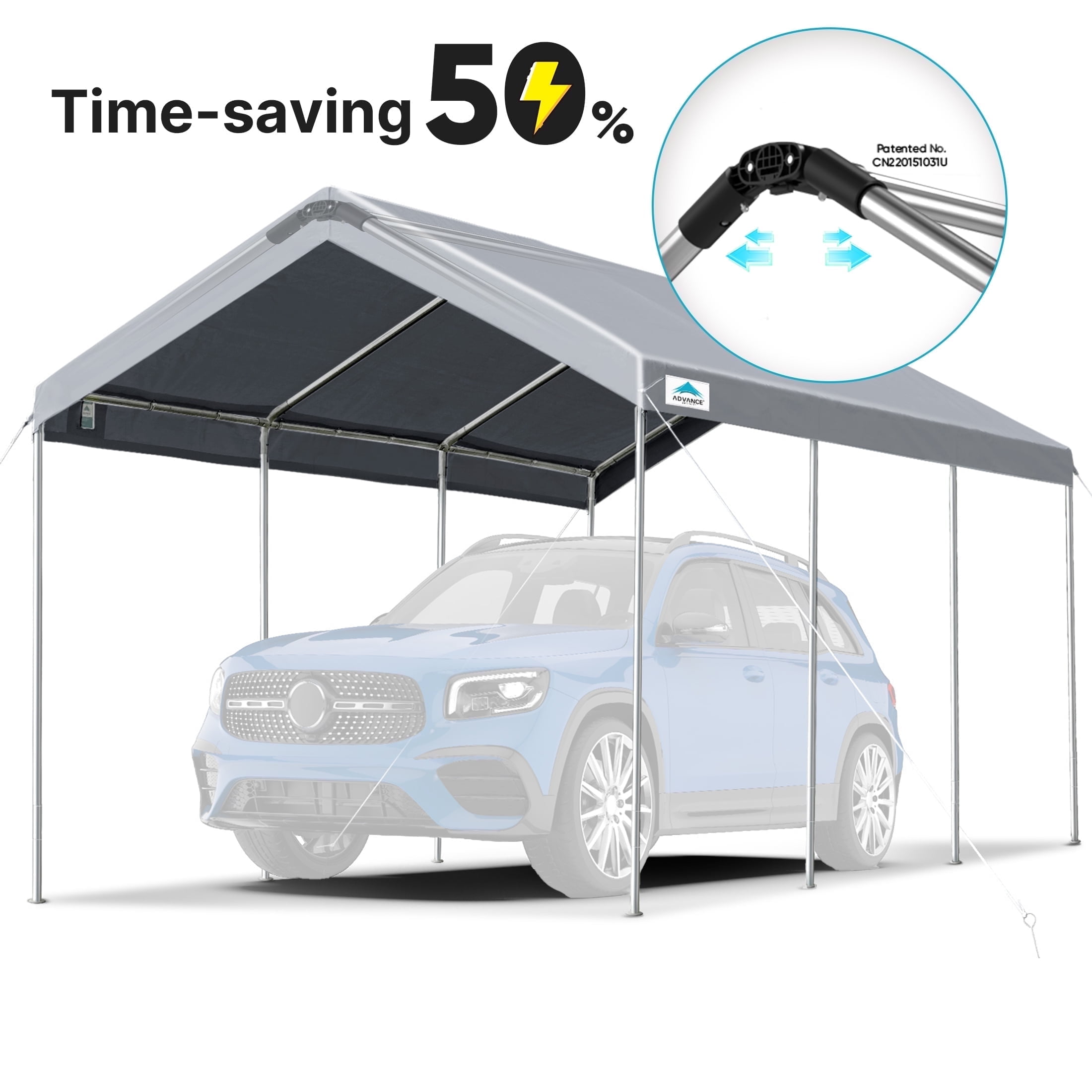 ADVANCE OUTDOOR 10x20 ft Heavy Duty Carport Canopy, Adjustable ...