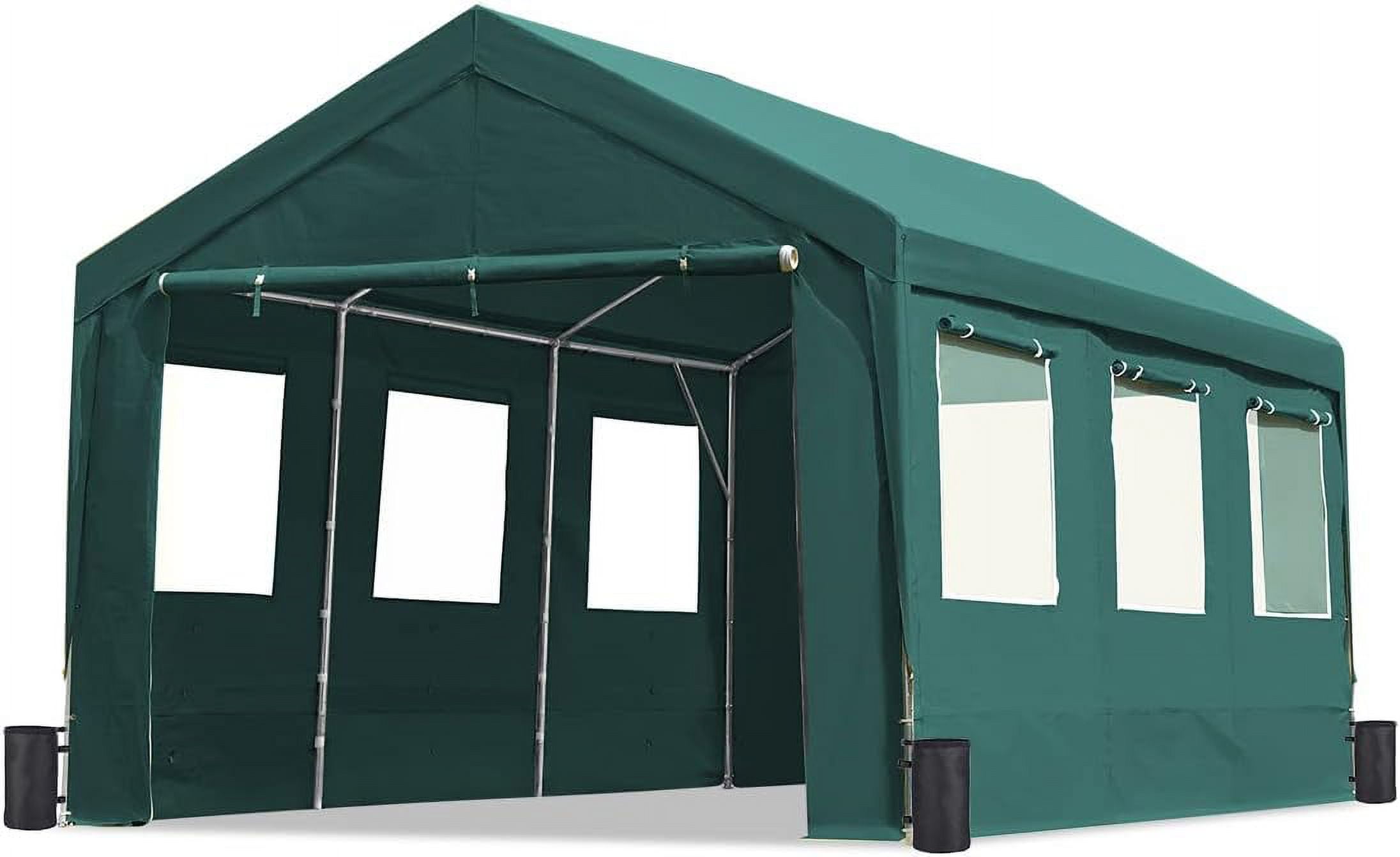 ADVANCE OUTDOOR 12x20 ft Heavy Duty Carport with Roll-up Ventilated ...