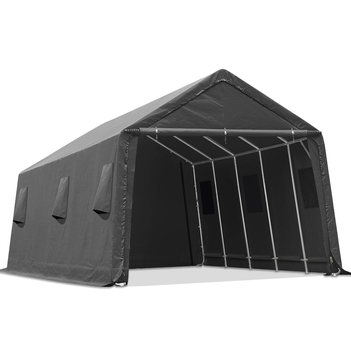ADVANCE OUTDOOR 13x20 ft Carport 2 Roll up Doors & Vents Outdoor ...