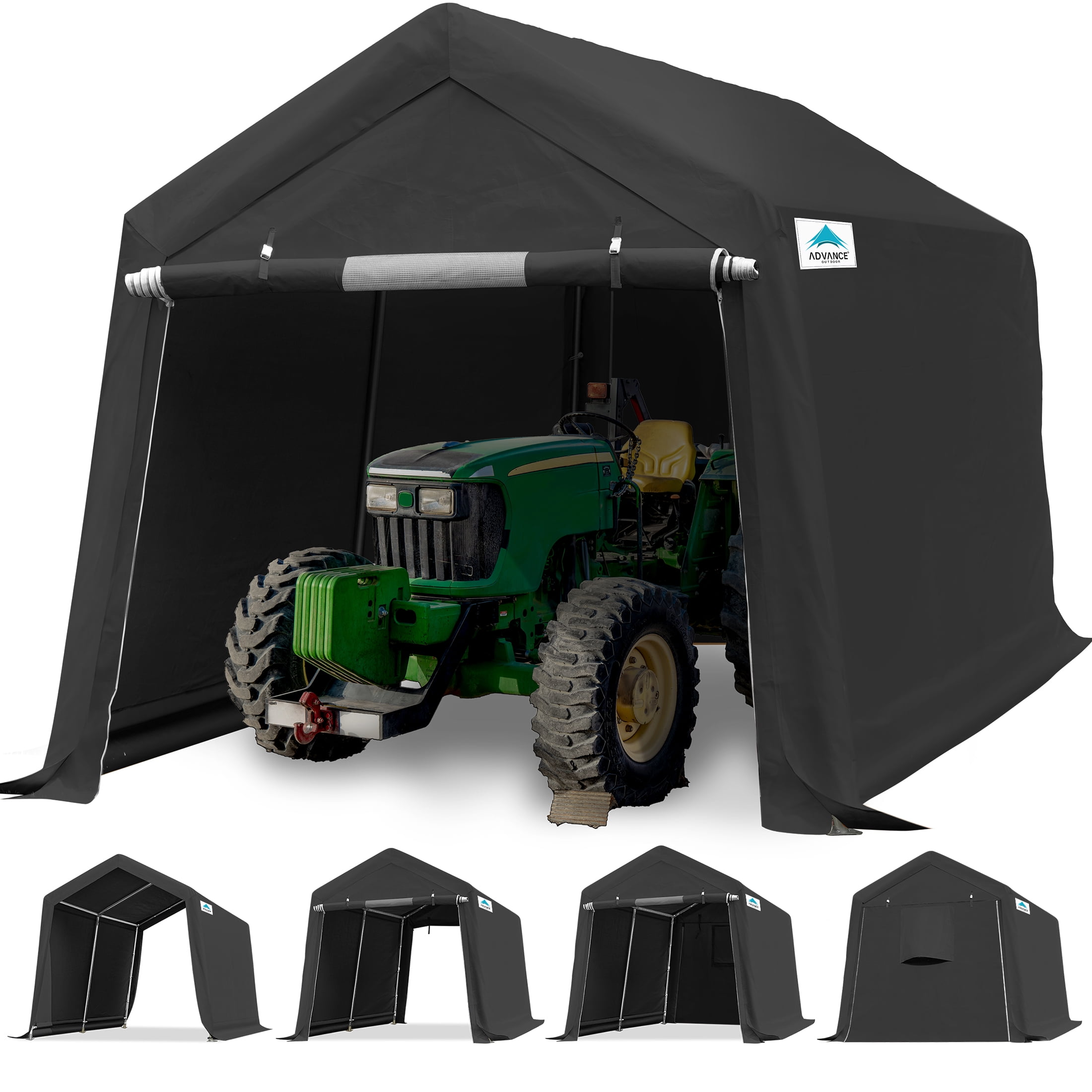 ADVANCE OUTDOOR 8x14 ft Anti-Snow Carport Garage Kit, Storage Shelter ...
