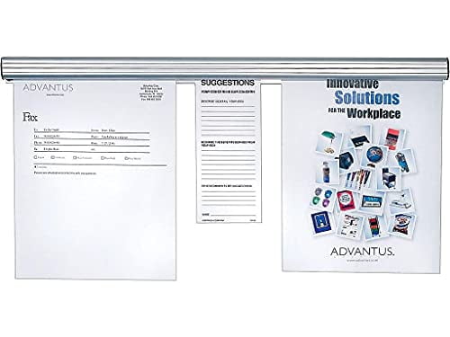 ADVANTUS Grip-A-Strip Display Rail, Value Size, 8 Feet Long, Satin ...
