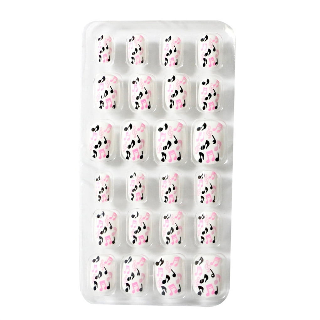 Tssuoun 1 Kit Children Nails Medium Length Files Matte Press on Stick ...