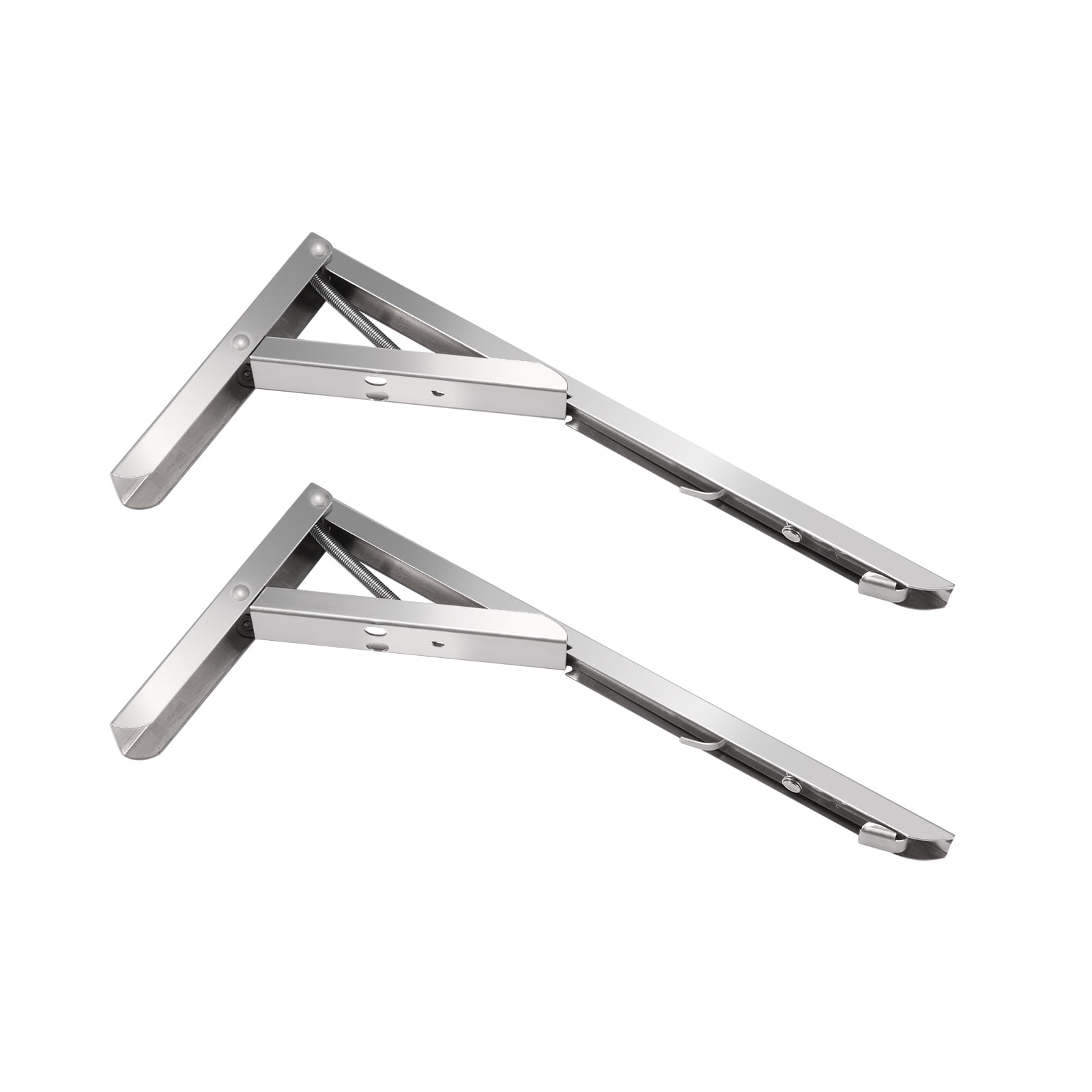 Tssuoun 1 Pair 12inch Folding Shelf Brackets Heavy Duty Stainless Steel ...