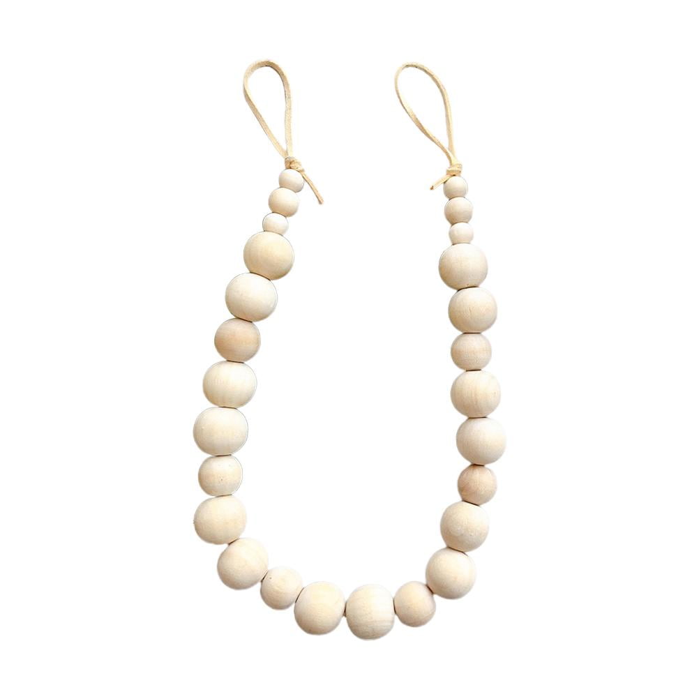 Tssuoun 2 Pcs DIY Curtain Tiebacks Wooden Beads Curtain Holdbacks Boho ...