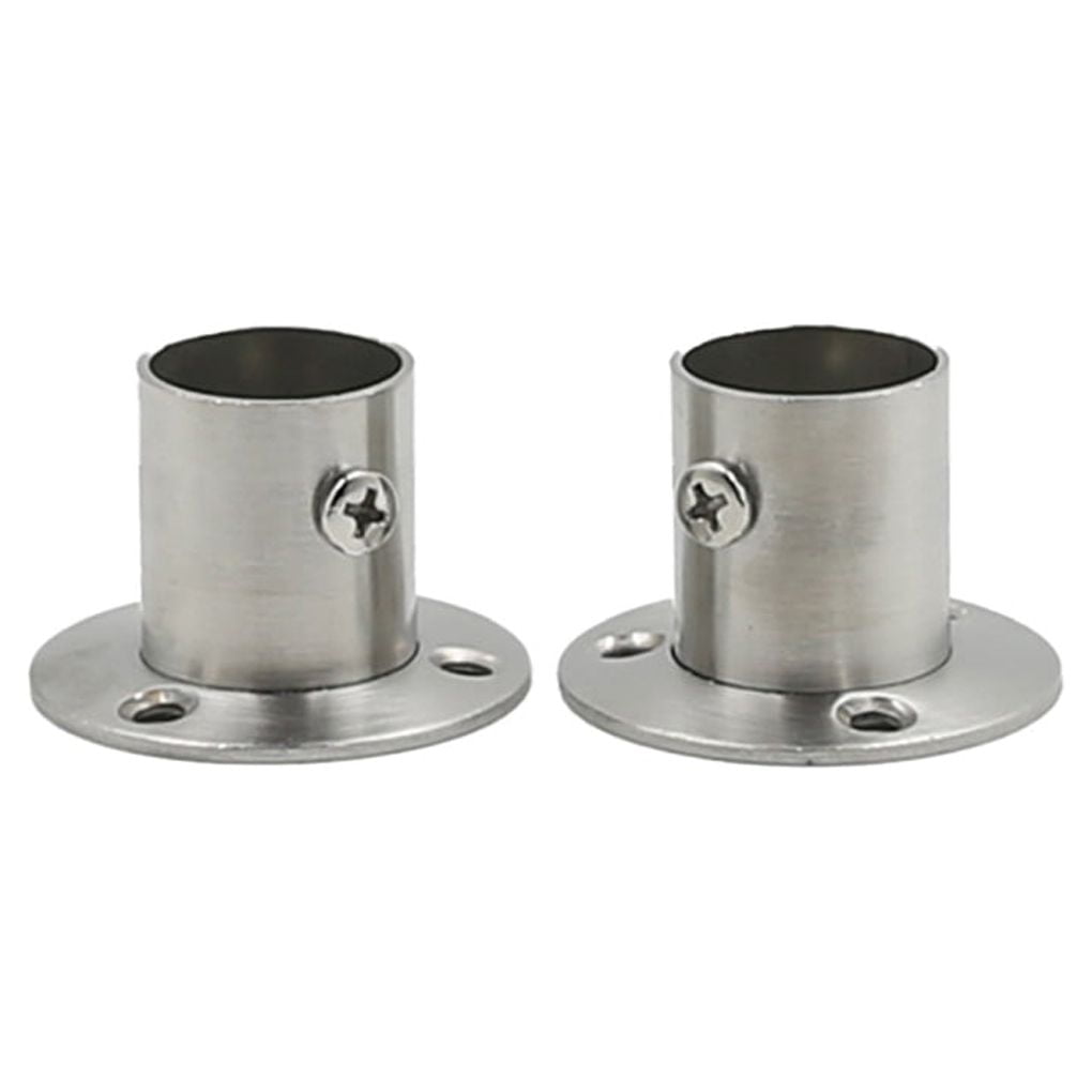 ADVEN 4 Pieces Curtain Rod Holder Stainless Steel Closet Clothes Rail ...