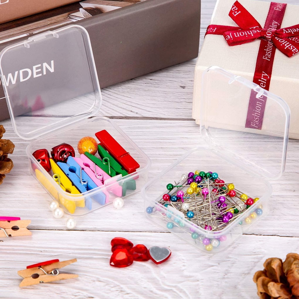 ADVEN Bead Storage Boxes Square Transparent Lightweight Non-brittle ...