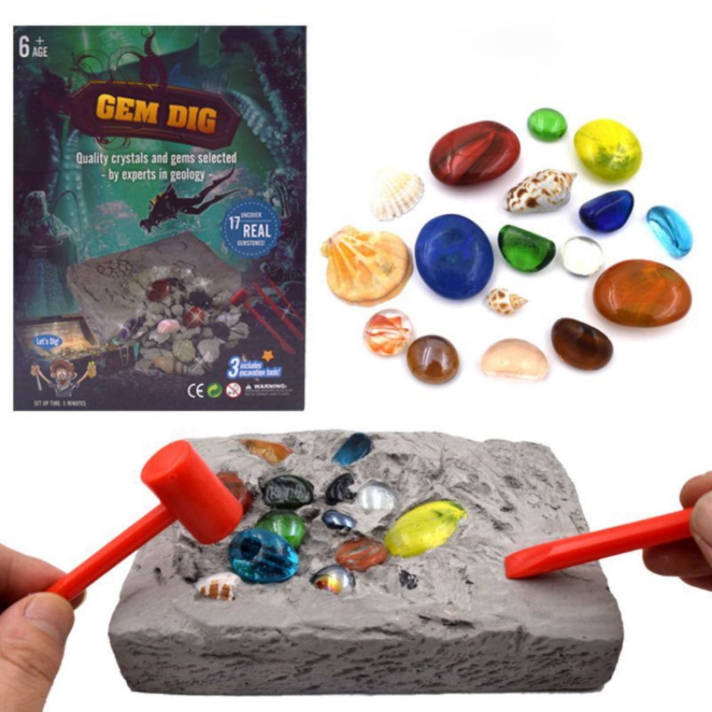 ADVEN Children Rocks Specimen Mining Toy Geographic Gemstone Dig Kit ...