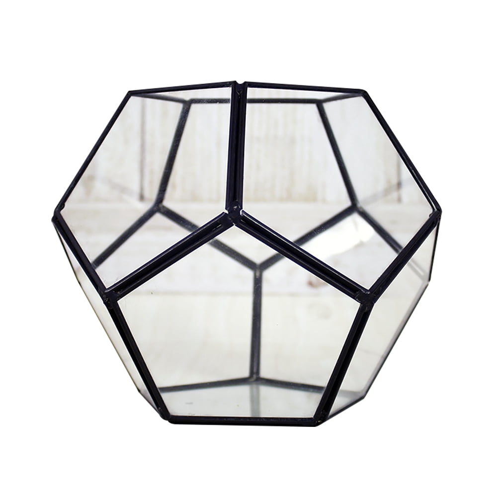 Tssuoun Glass Geometric Terrarium Container Modern Tabletop Window Sill ...
