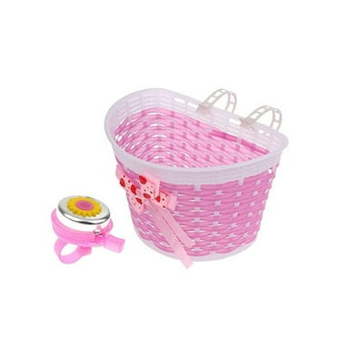 MINI-FACTORY Kid's Bike Basket Pink Cute Love Rainbow Pattern Bicycle ...