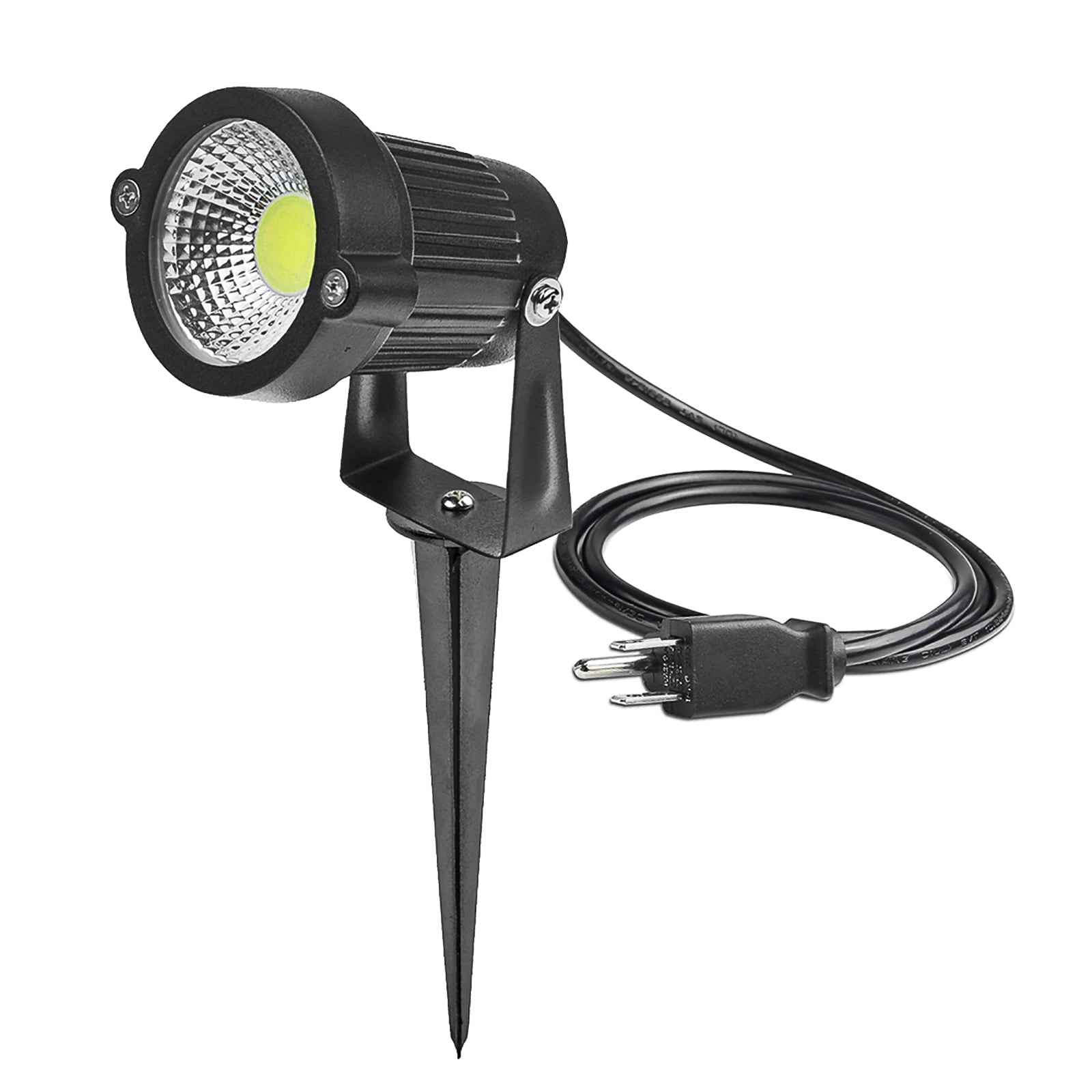 Tssuoun US Plug 5W COB LED Lawn Light Garden Floodlight with Spike Yard ...