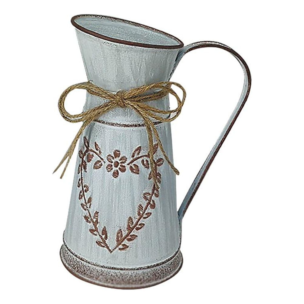 ADVEN Vintage Flower Vase Iron Art Flower Pot Rustic Flower Bucket for ...