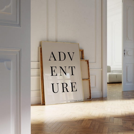 ADVENTURE Word Print Typography Wall Art Travel Quote Boho Minimalist ...