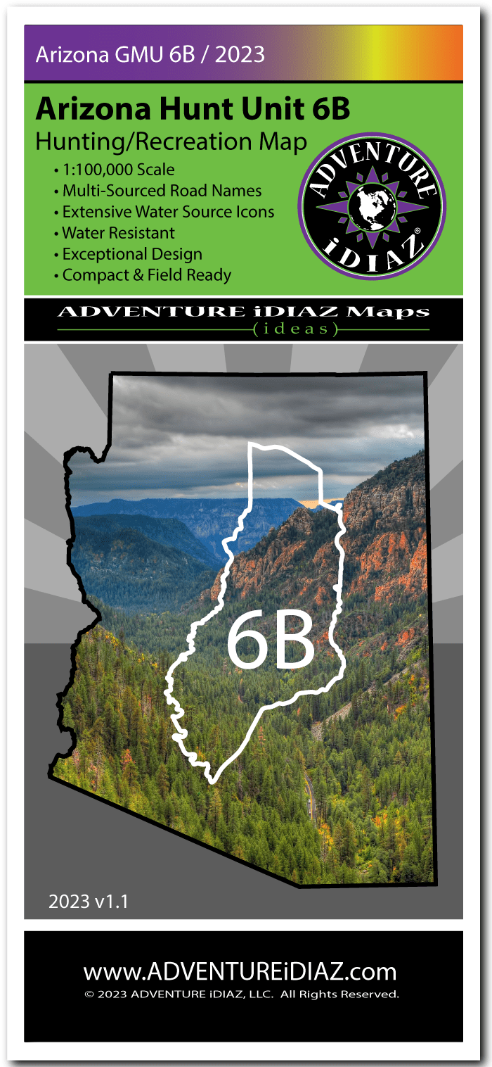 ADVENTURE iDIAZ - Arizona Hunt Unit 6B Map - Hiking, Hunting, Recreation Map - Walmart.com