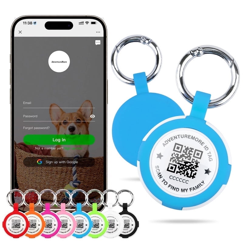 ADVENTUREMORE Airtags Holder with QR Code Smart Pet ID Tag Personalized ...