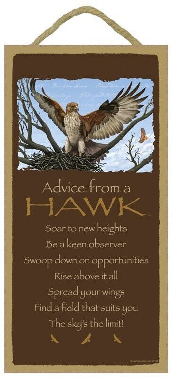 ADVICE FROM A HAWK Primitive Wood Hanging Sign 5" x 10" - Walmart.com