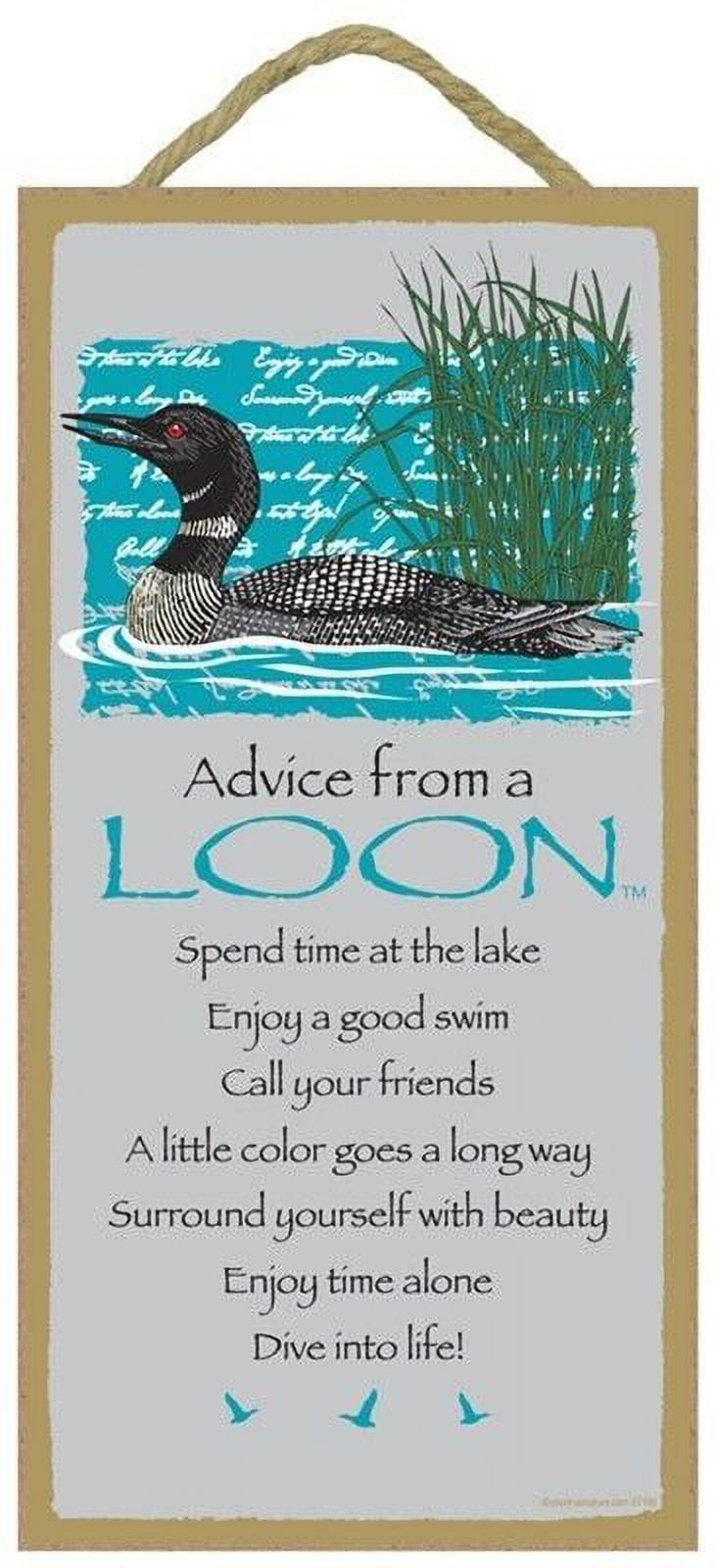 SJT Enterprises ADVICE FROM A LOON Primitive Wood Hanging Wall Plaque ...