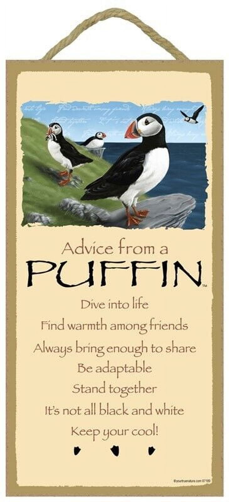 ADVICE FROM A PUFFIN Primitive Wood Hanging Sign 5" x 10" - Walmart.com