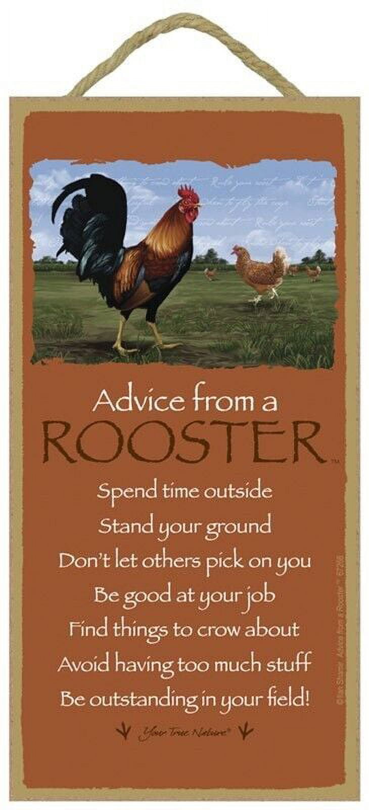 ADVICE FROM A ROOSTER Primitive Wood Hanging Sign 5" x 10" - Walmart.com