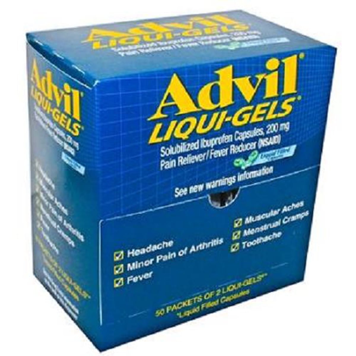 ADVIL LIQUI-GELS 2 pk Each ( 50 in a Pack ) - Walmart.com