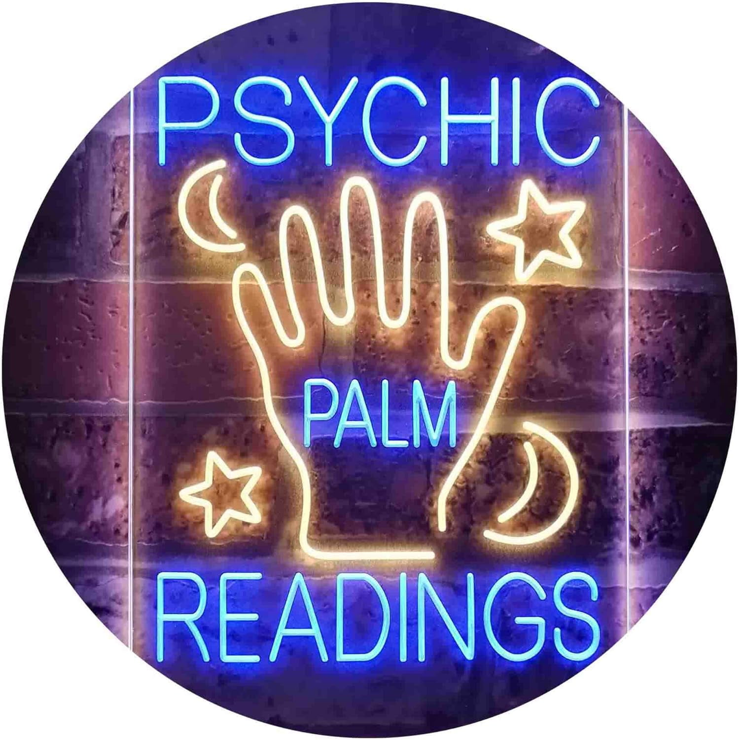 ADVPRO Psychic Palm Readings Dual Color LED Neon Sign Blue & Red 8.5" x ...