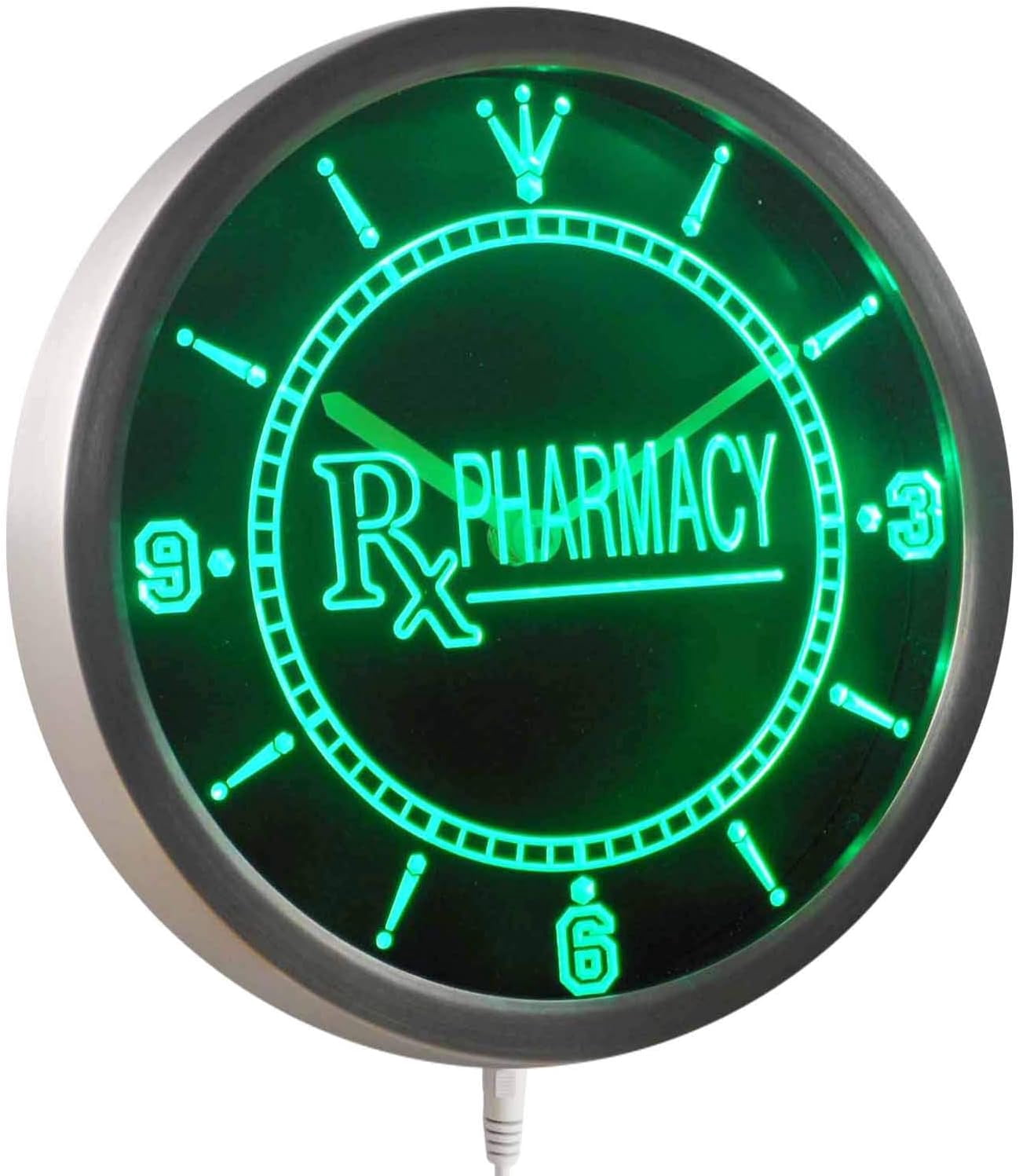 ADVPRO nc0425-g Pharmacy RX Symbol Shop Sign LED Wall Clock - Walmart.com