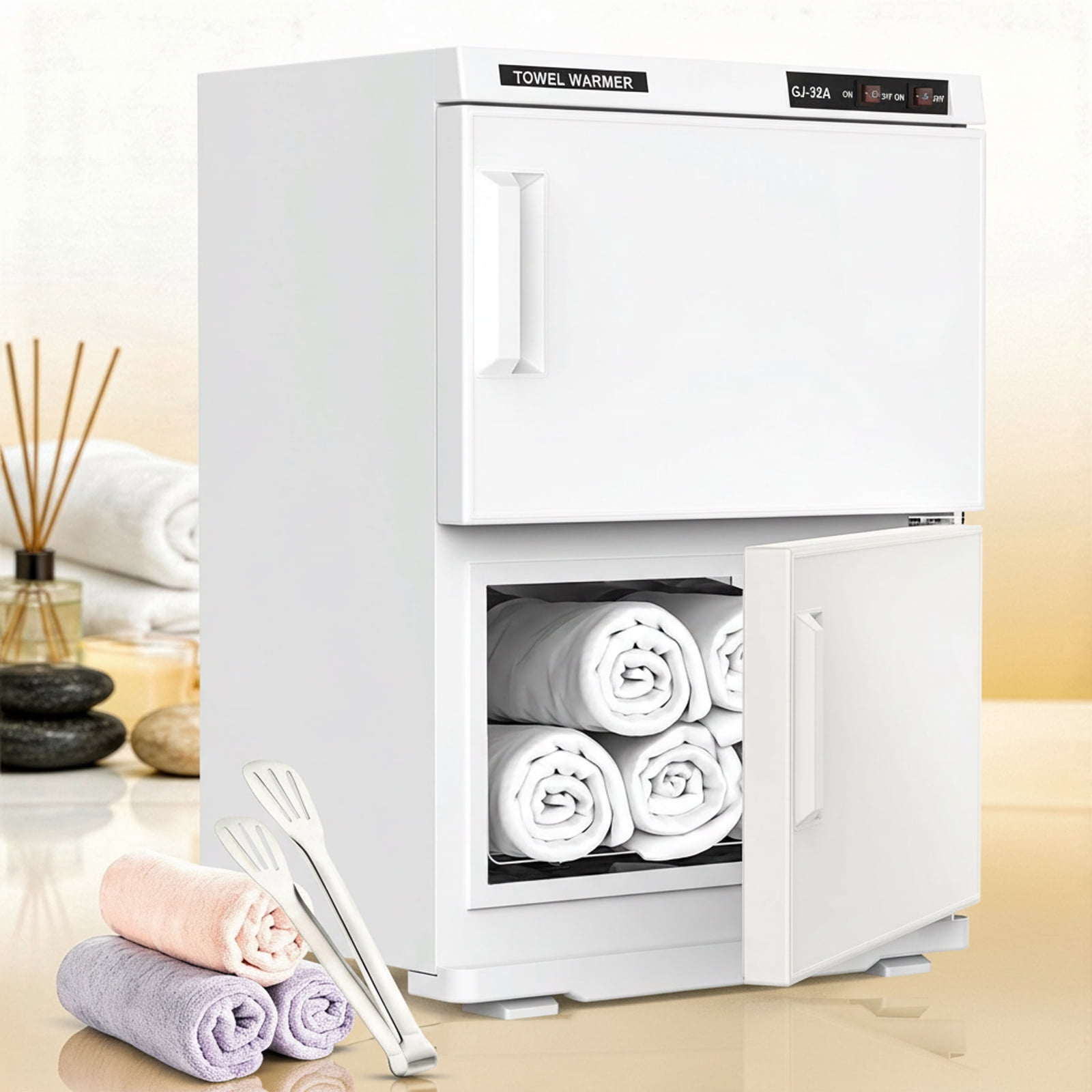 ADVWIN 32L Hot Towel Warmer Cabinet, Double Cabinet Large Capacity with ...