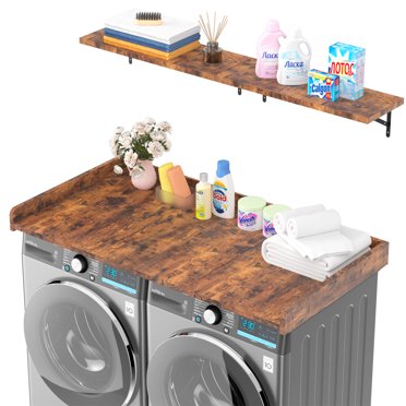 Life Finds Light Wood Washer/Dryer Machine Countertop for Laundry ...