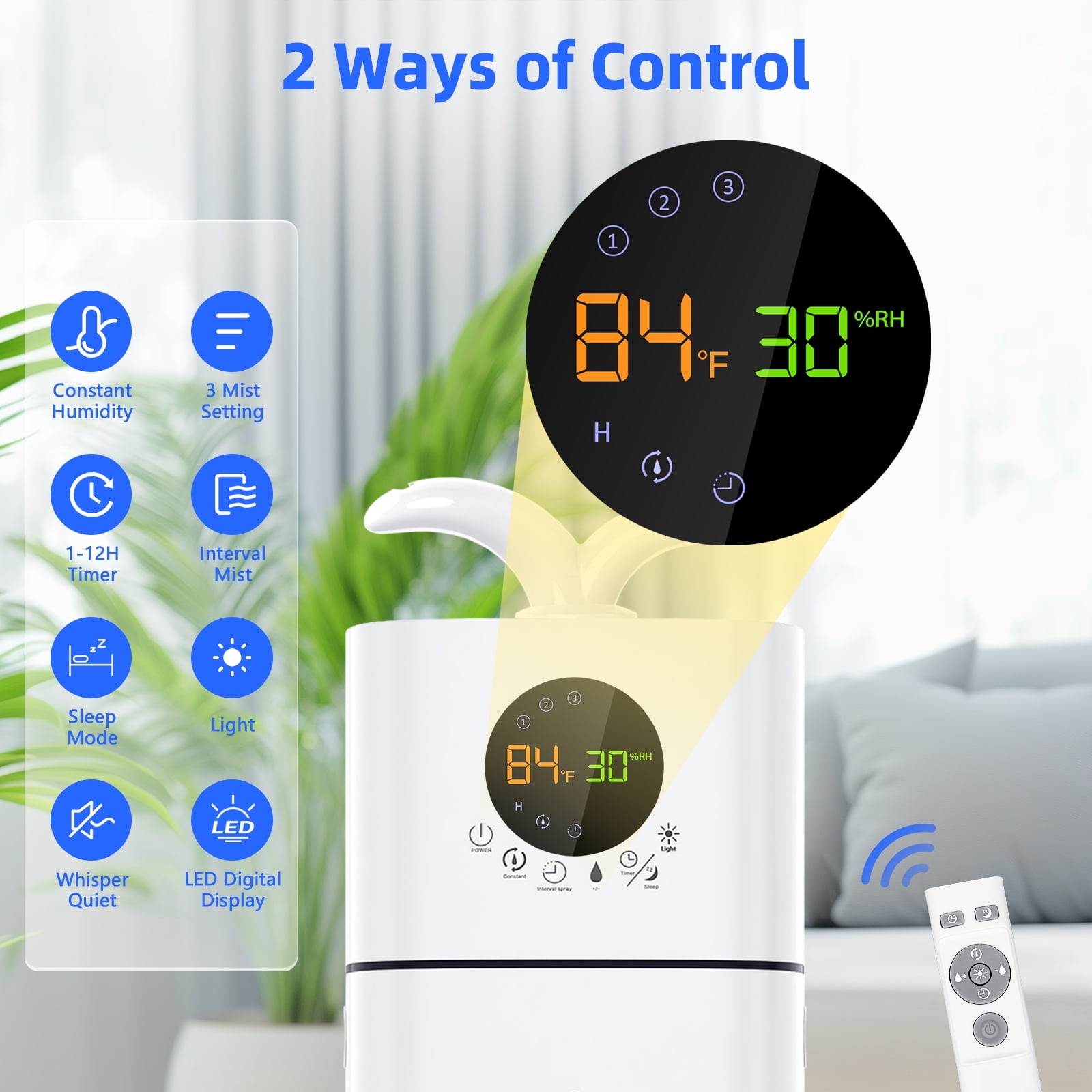 ADVWIN 4.2Gal/16L Humidifier Large Room, Whole House Humidifiers 2000 ...