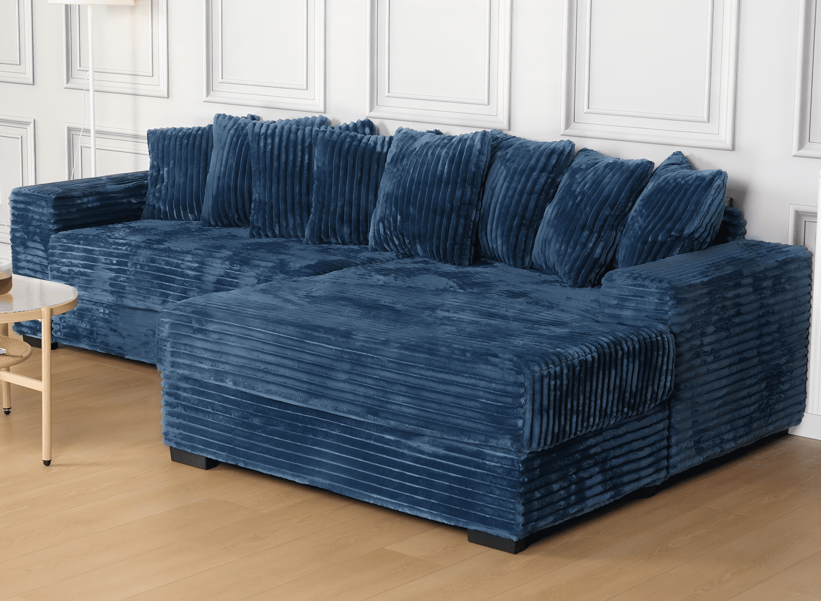 ADVWIN 110" Oversized L Shaped Sofa with Chaise, Comfy Plush 2-Piece L ...