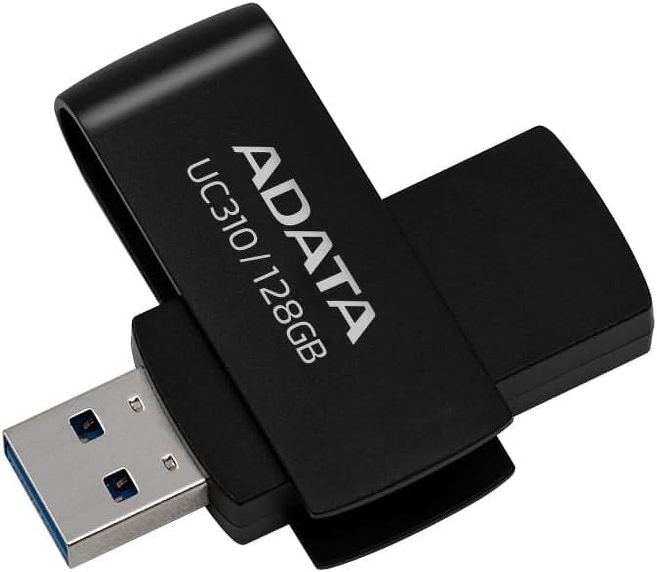 AData UC310 USB 3.2 Flash Drive - Black Capless Swivel 128GB - UC310 ...