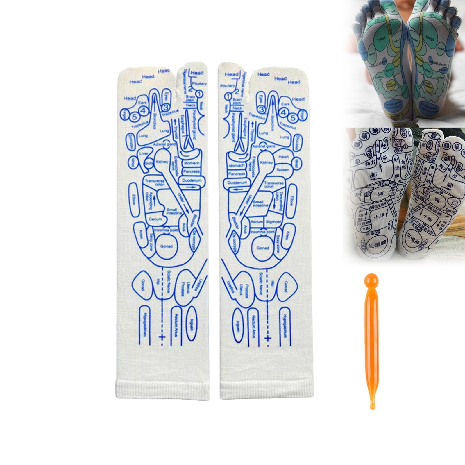 ADruer Acupressure Socks Reflexology Socks with Trigger Point Massage ...