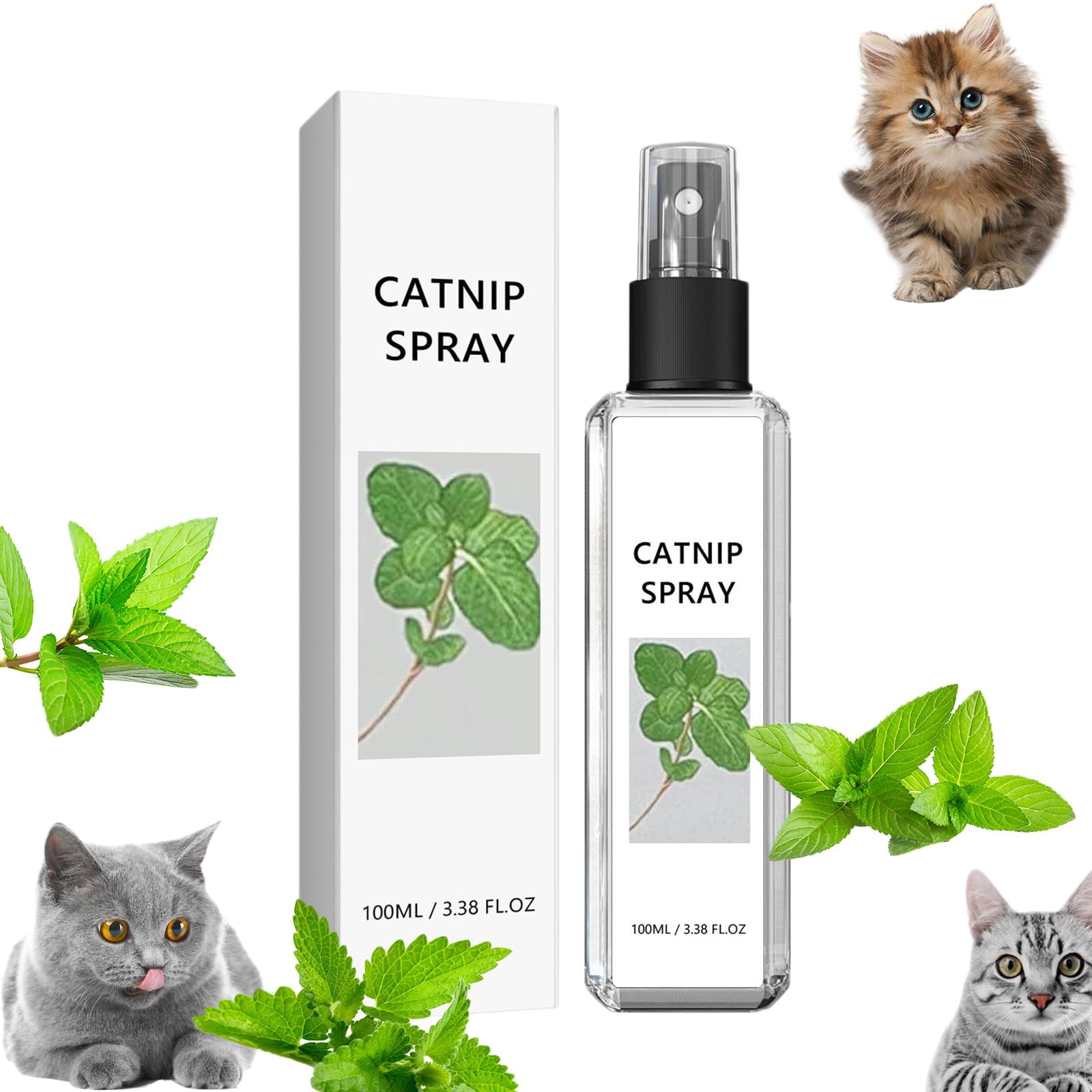 ADruer Catnip Spray Herbal Cat Joy, 100ml Herbal Cat Joy Spray, Indoor ...