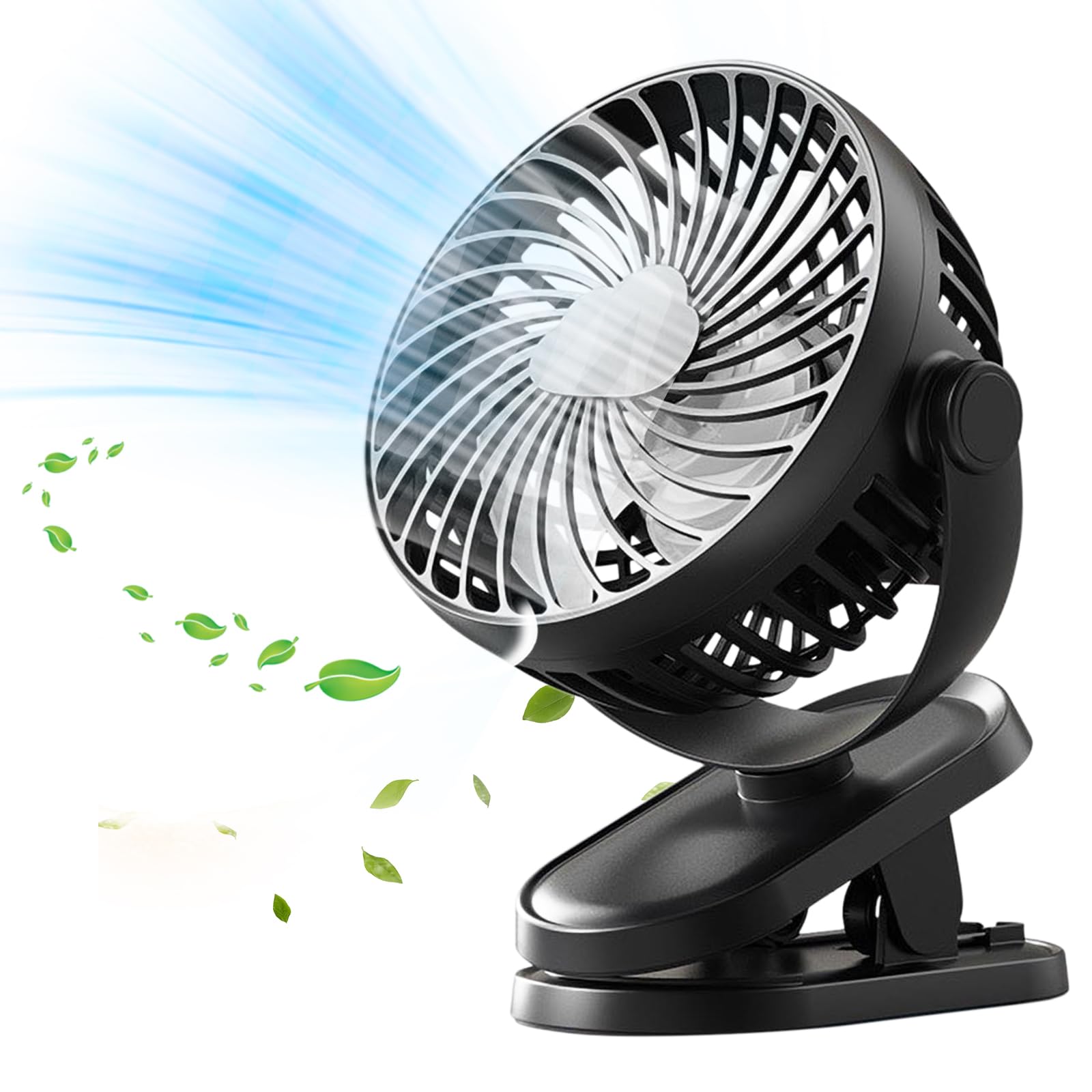 ADruer Clip on Fan, Strong Wind Ultra Quiet Portable Small Fan Personal ...