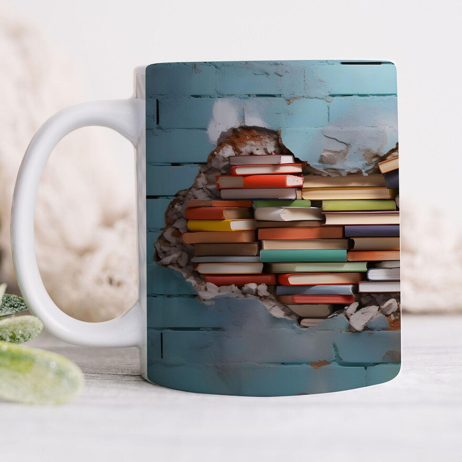 ADruer Library Bookshelf Mugs for Readers, Bookworm Mug Book Club ...