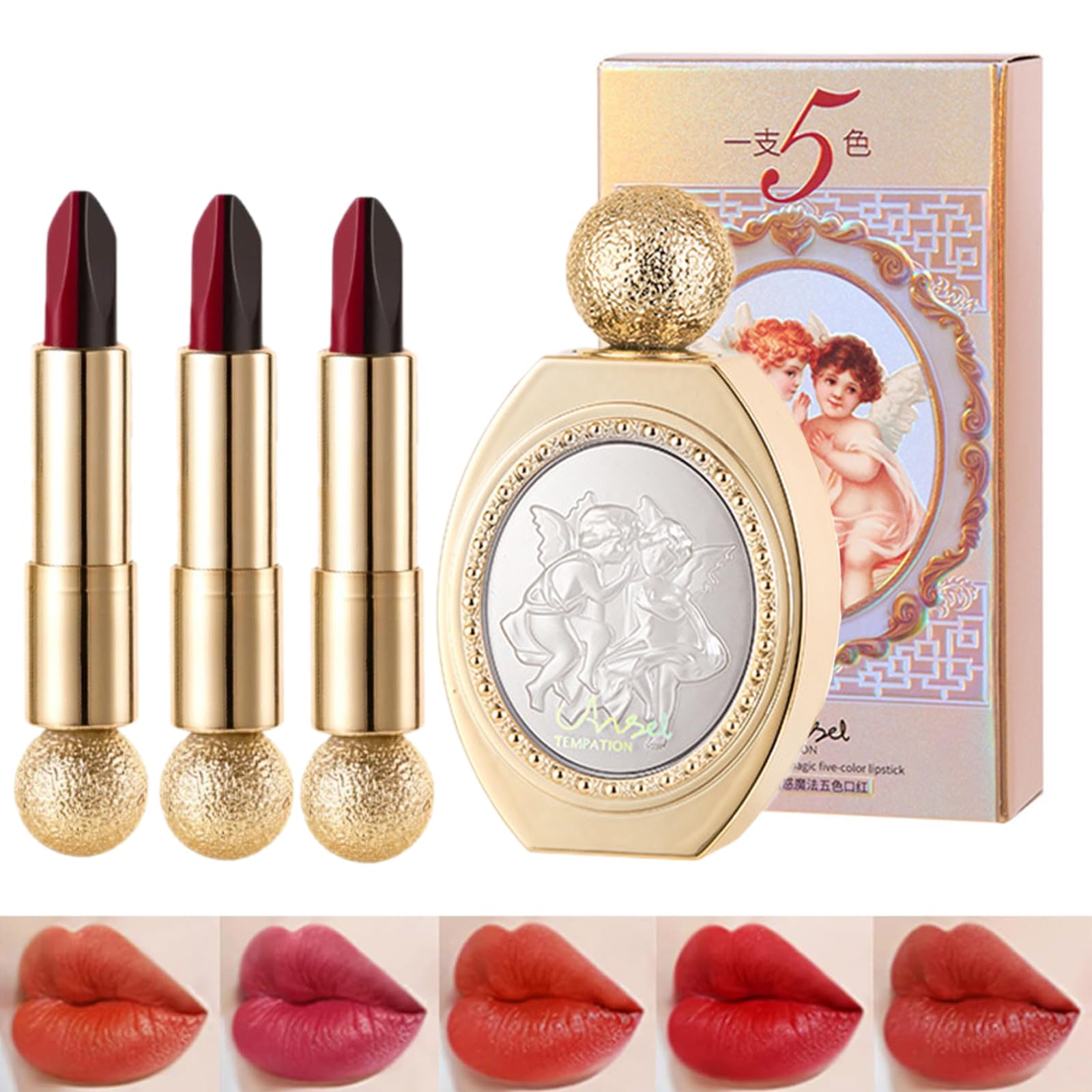 ADruer Magic Color Changing Lipstick, Five Colors in One, Shimmer ...