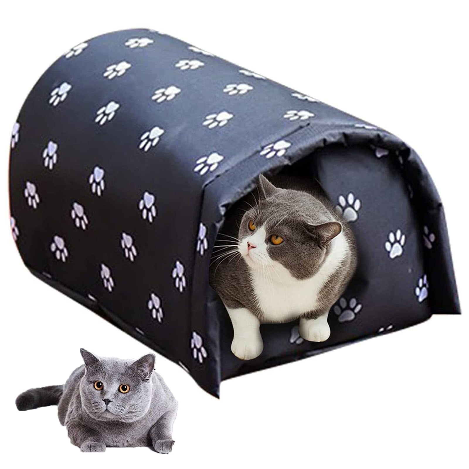 ADruer Outdoor Cat House, Winter Feral Cat Shelter Waterproof Warm Cat ...