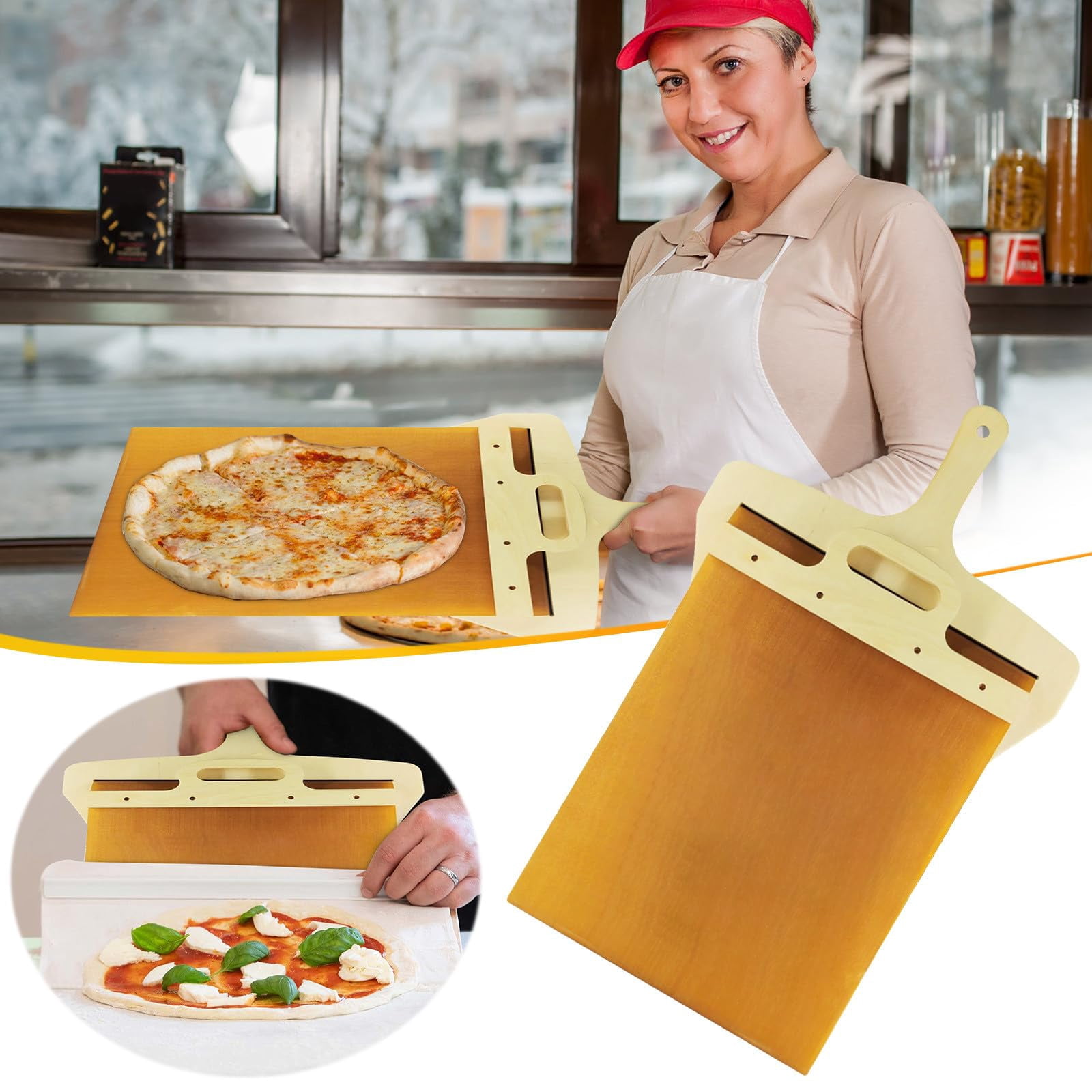 Wooden Chopping Boards Bamboos Wooden Large Pizza Paddle Pizza Peel ...