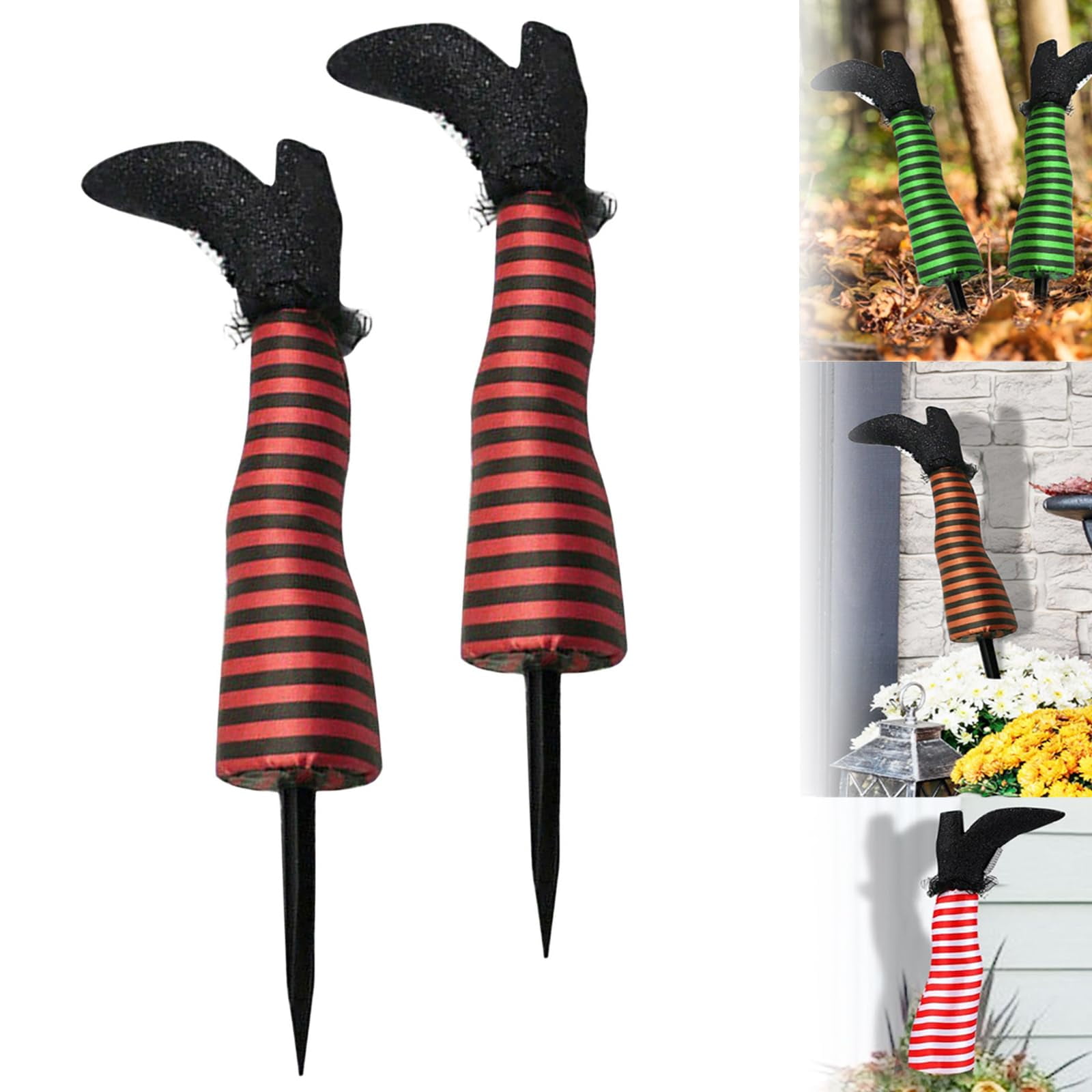 ADruer Witch Legs Decorations, Wicked Upside Down Witch Legs Stakes ...