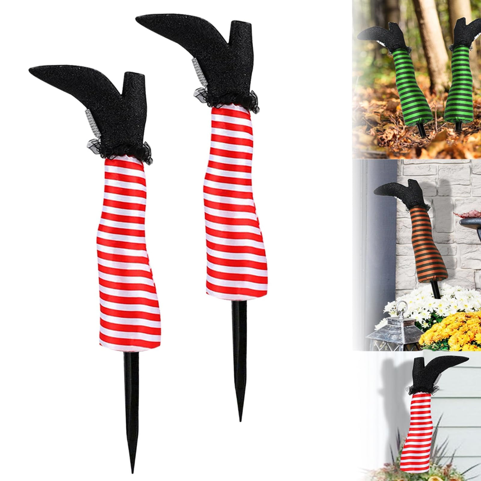 ADruer Witch Legs Decorations, Wicked Upside Down Witch Legs Stakes ...