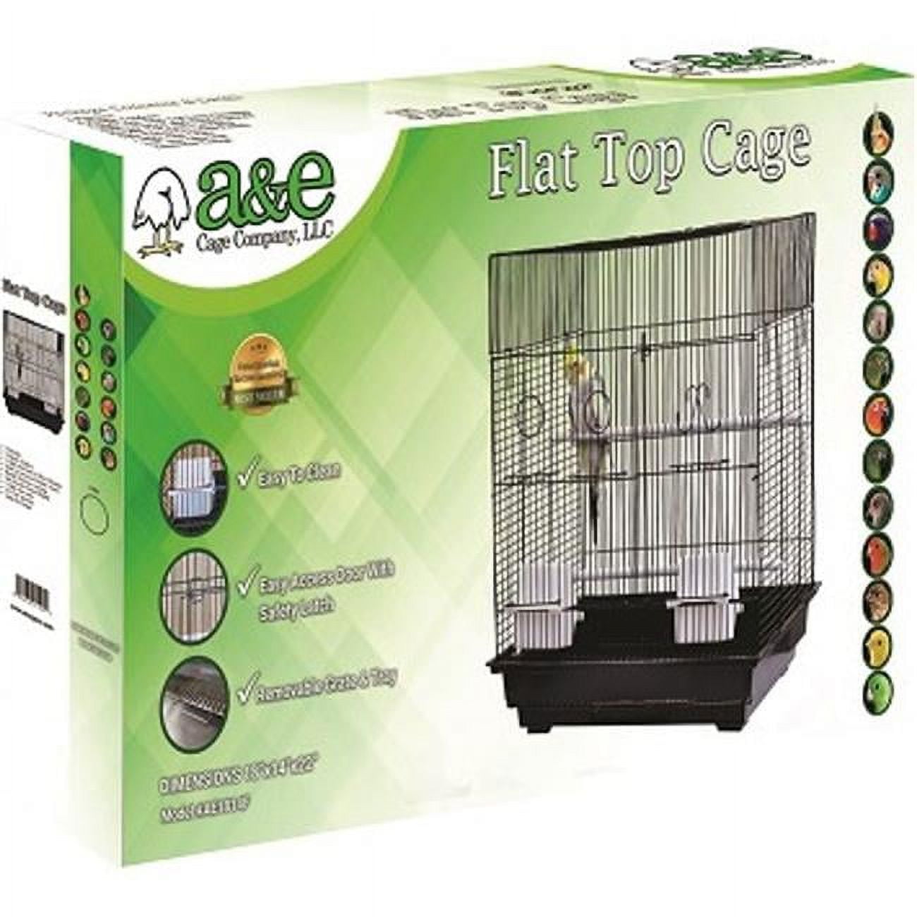 AE Cage Company Flat Top Bird Cage 18"x14"x22" Black - Walmart.com
