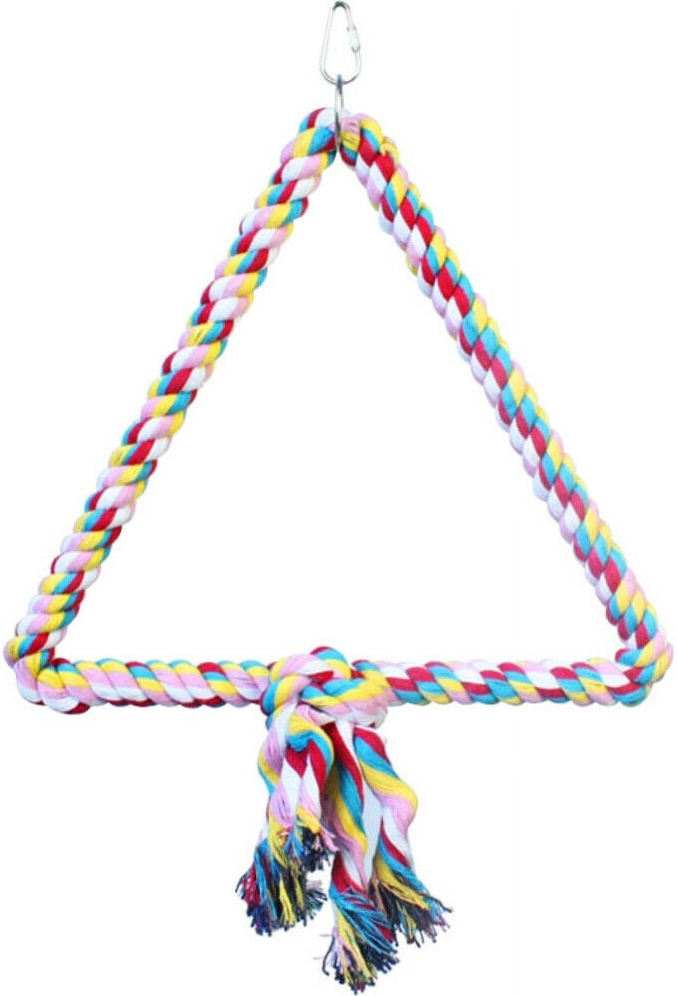 AE Cage Company Happy Beaks Triangle Cotton Rope Swing [Bird Swings ...