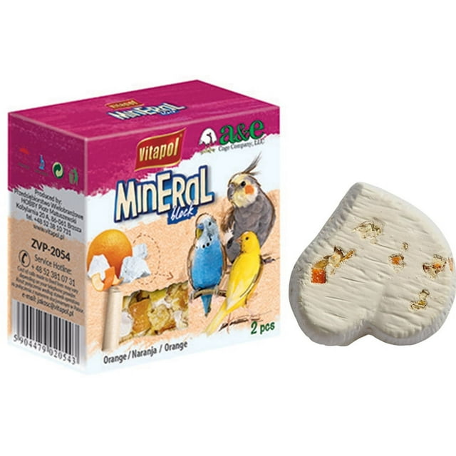 AE Cage Company Orange Infused Bird Mineral Block [Bird Cuttlebones ...